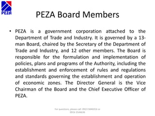 Peza overview v2 | PDF