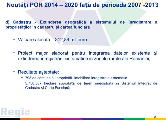 Programul Operațional Regional 2014-2020 | PPT