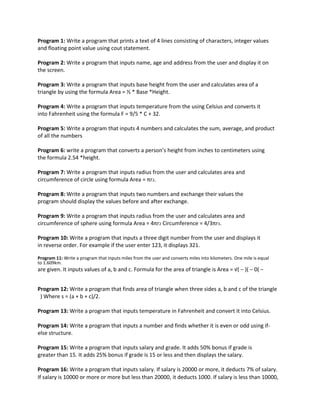 Programming Fundamental handouts | PDF
