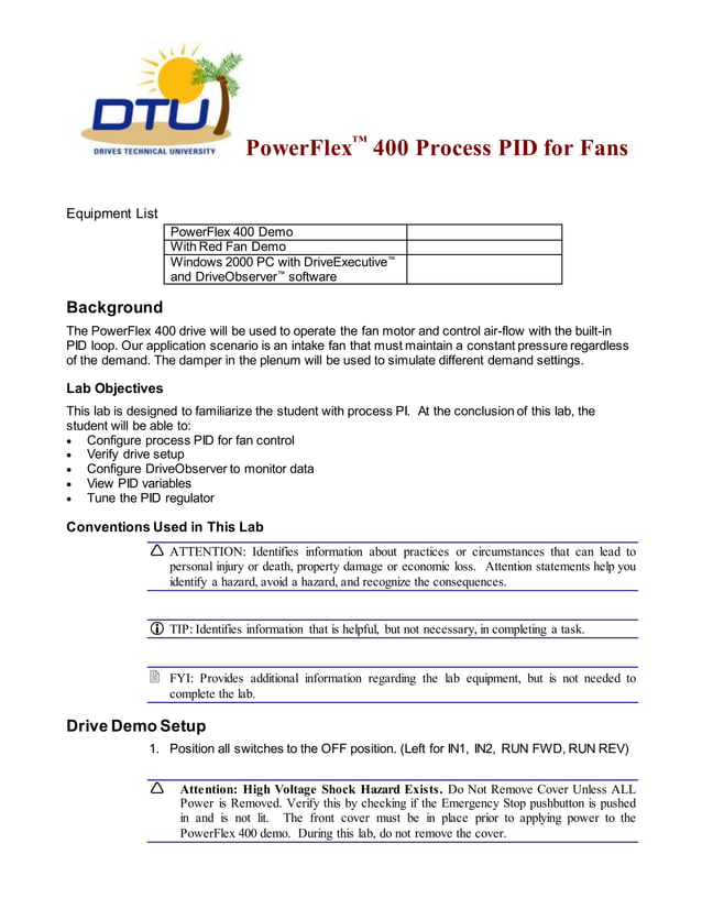 Pf400 process pid_for_fans_lab | PDF