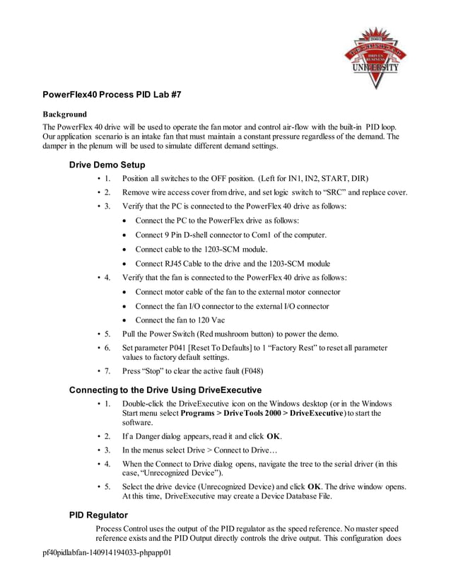 Pf40 pid lab fan | DOCX | Computer Peripherals | Computing