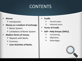 Money and credit project for class 10th | PPT