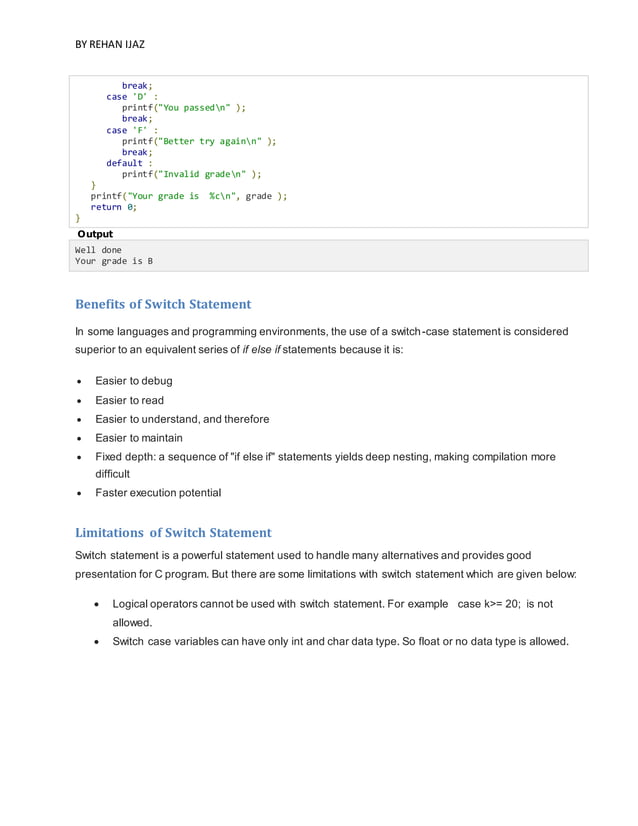 Programming Fundamentals Lecture 7 Docx