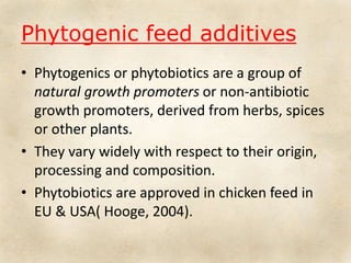 Phytogenic feed additives as an alternative to antibiotics in poultry ...