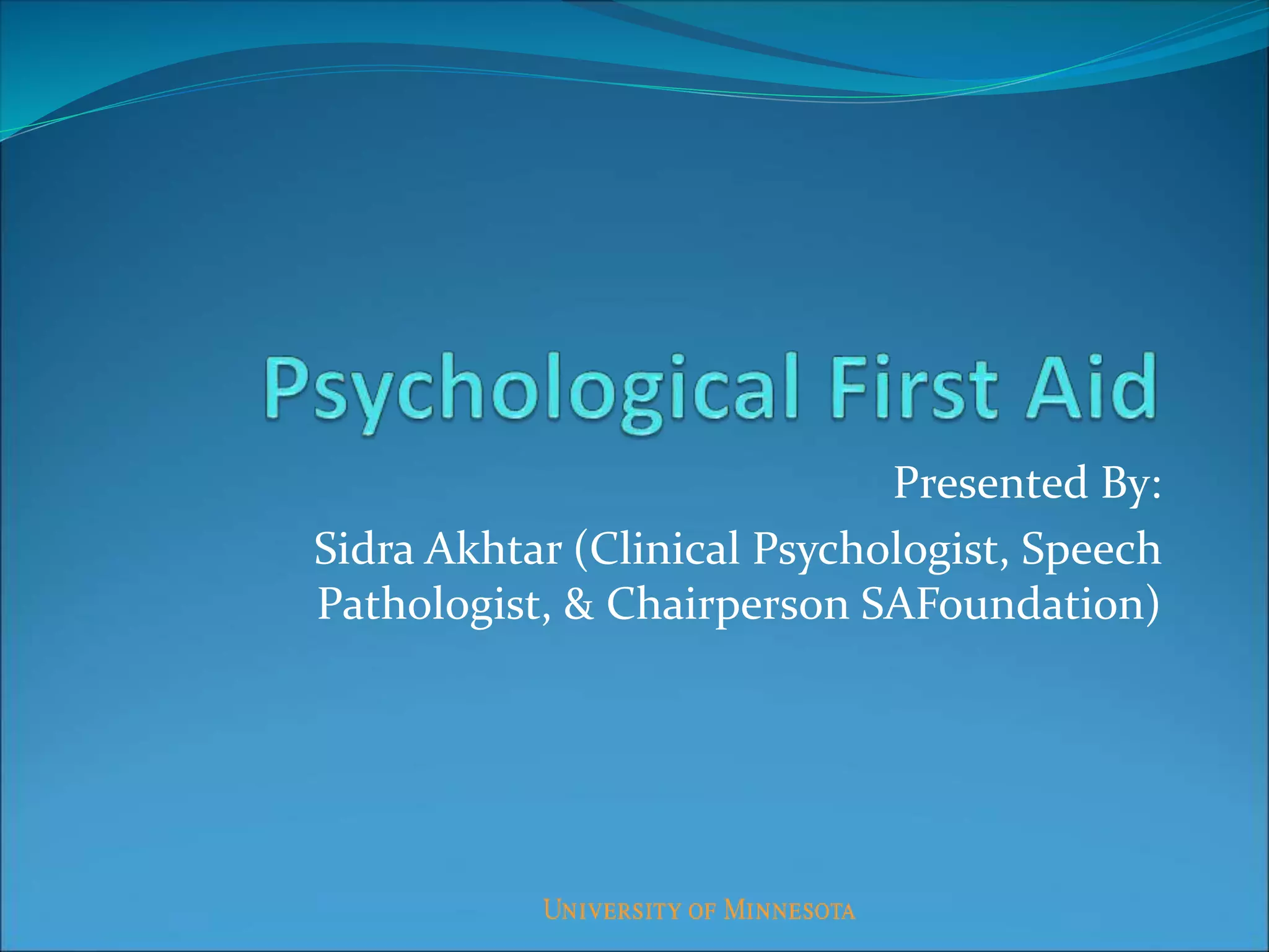 Psychological First Aid | PPT
