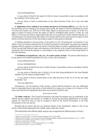 Prevention of Food Adulteration - Full Act.pdf | Food Industry | Industries