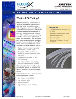 What is PFA Tubing? | PDF | Chemistry | Science