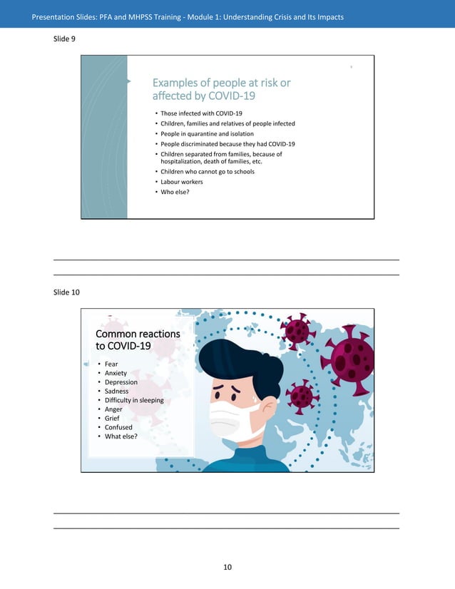 PFA and MHPSS, SELF CARE PPT book_Eng.pdf | Infectious Diseases | Diseases and Conditions