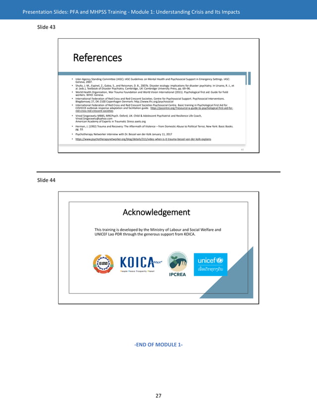 PFA and MHPSS, SELF CARE PPT book_Eng.pdf | Infectious Diseases | Diseases and Conditions