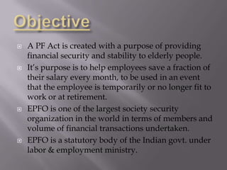 Pf act, 1952 | PPTX