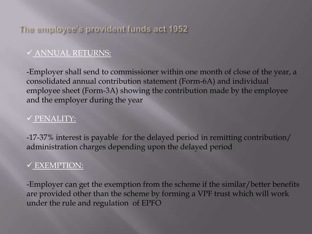 Pf act, 1952 | PPTX