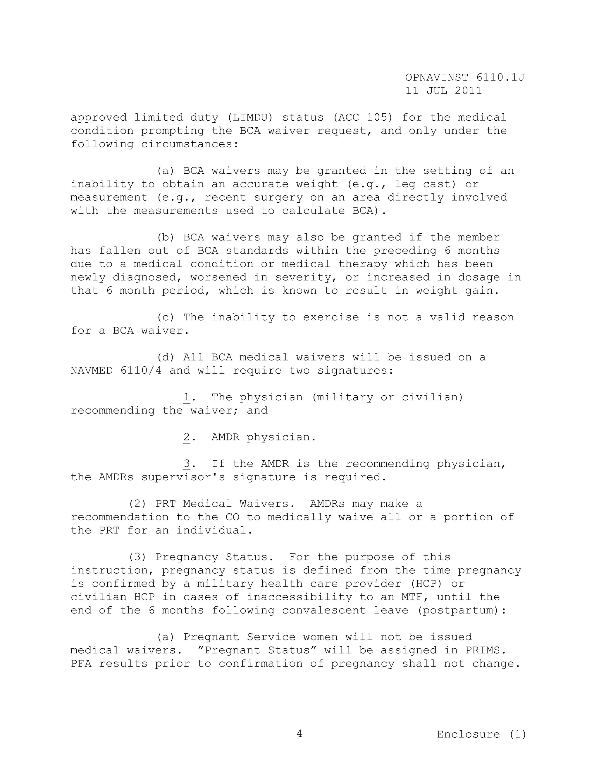 NAVY PRT Instructions 6110.1 j | PDF