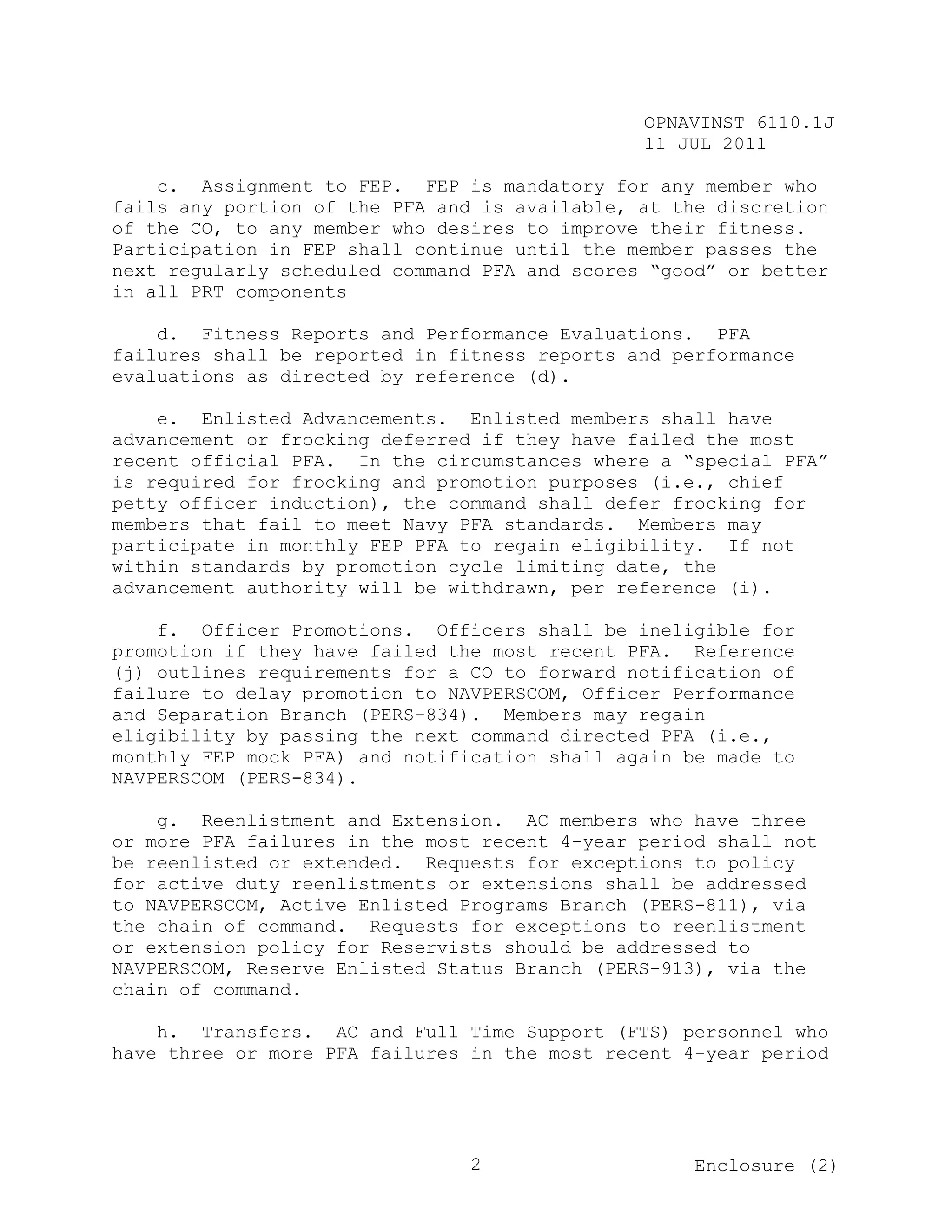 NAVY PRT Instructions 6110.1 j | PDF