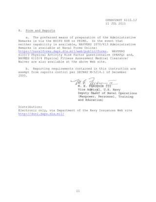 NAVY PRT Instructions 6110.1 j | PDF