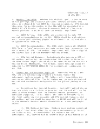 NAVY PRT Instructions 6110.1 j | PDF