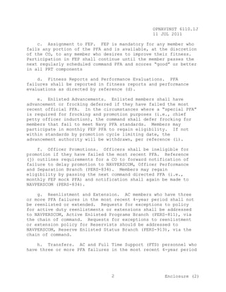 NAVY PRT Instructions 6110.1 j | PDF