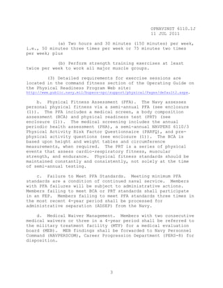 NAVY PRT Instructions 6110.1 j | PDF