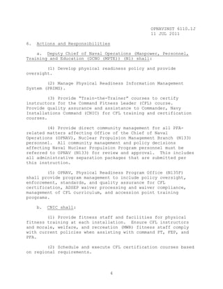 NAVY PRT Instructions 6110.1 j | PDF