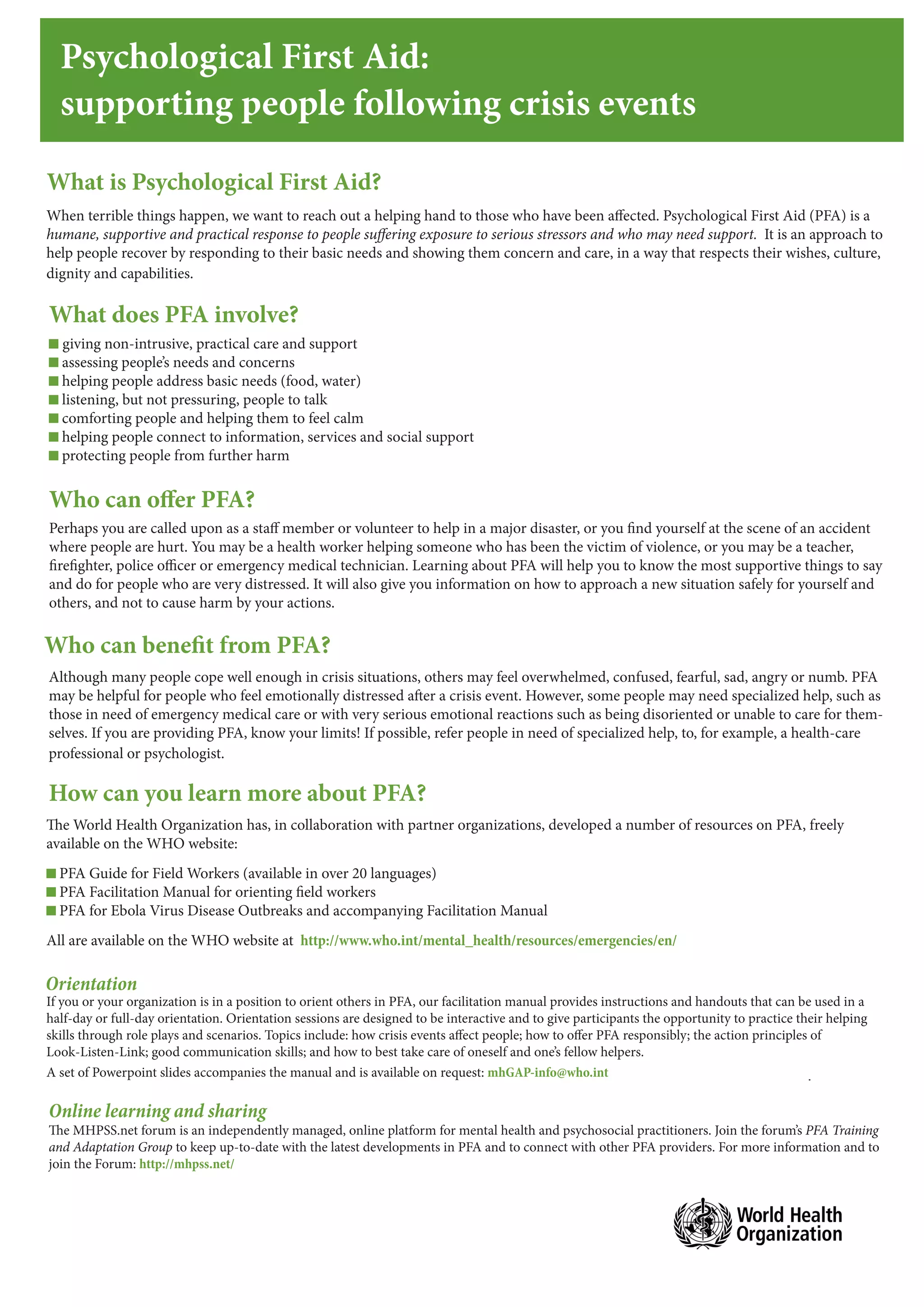 Psychological First Aid | PDF