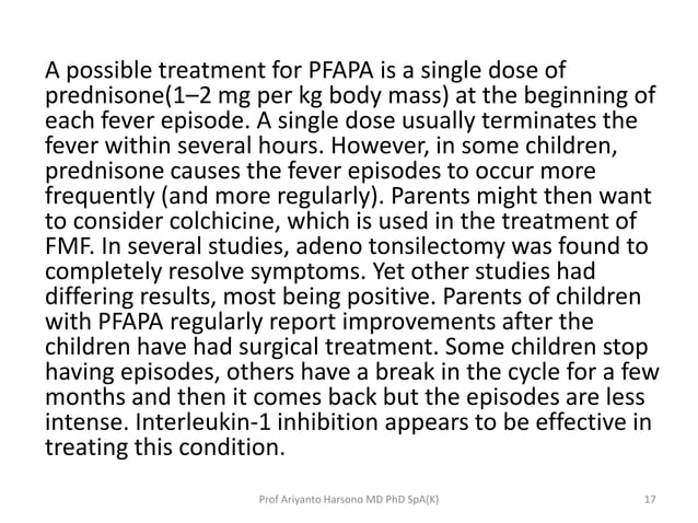 PFAPA syndrome and its related diseases | PPTX | Ear, Nose and Throat ...