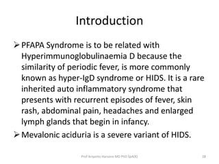 PFAPA syndrome and its related diseases | PPTX