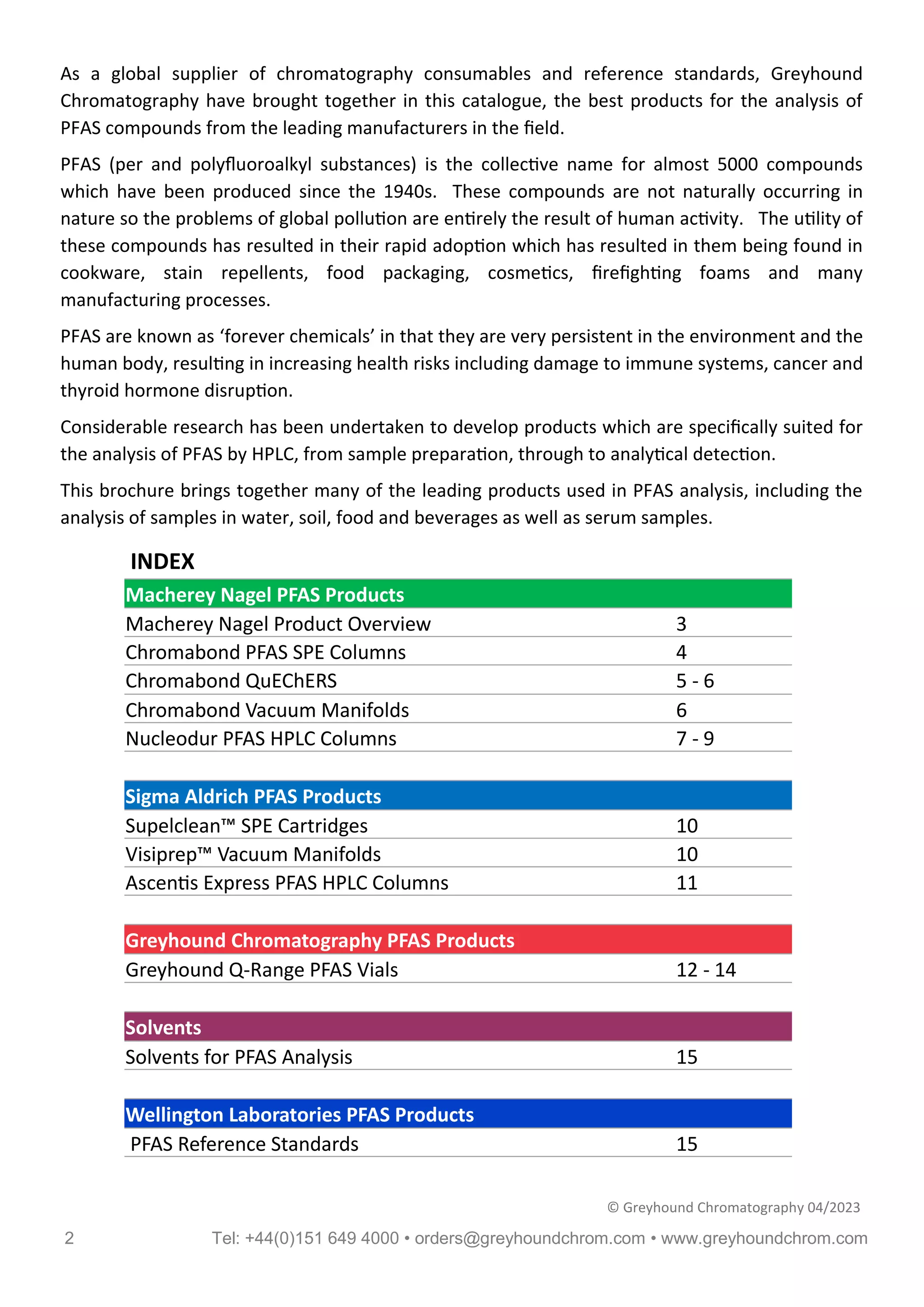PFAS TESTING SOLUTIONS FROM GREYHOUND CHROMATOGRAPHY | PDF