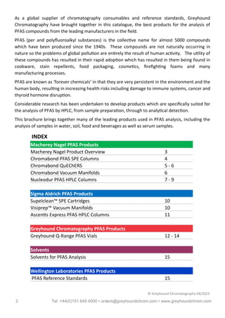 PFAS TESTING SOLUTIONS FROM GREYHOUND CHROMATOGRAPHY | PDF