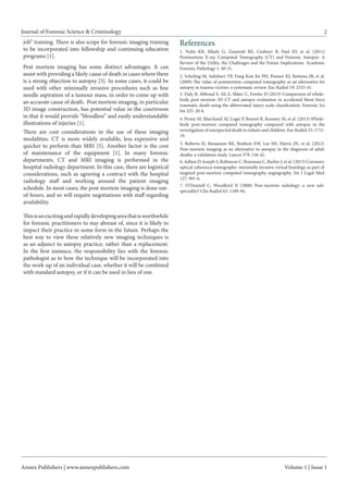 The Impact of Advances in Post-Mortem Imaging on Forensic Practice | PDF