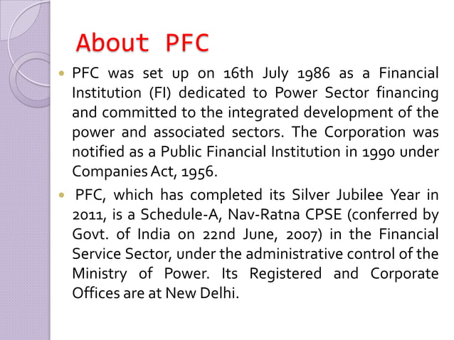 PFC Balance Sheet Analysis | PPTX | Stocks and Bonds | Personal Investing