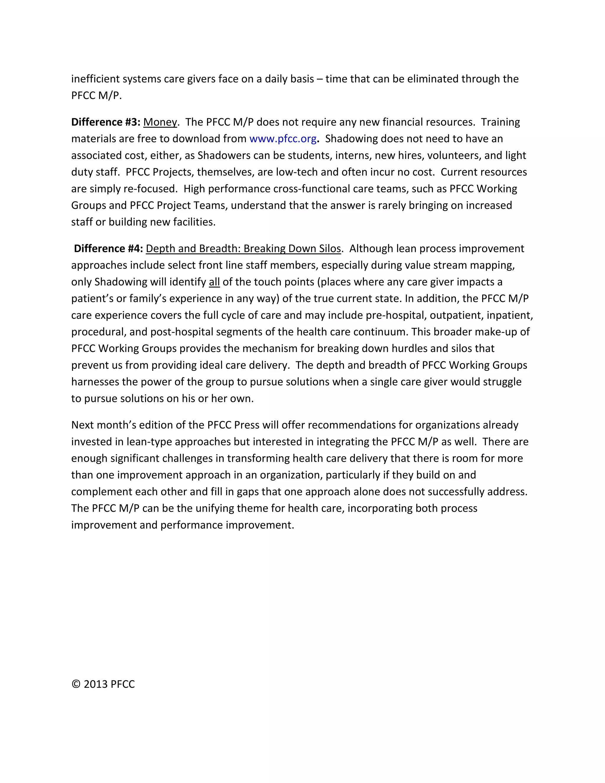 PFCC Methodology Meets "Lean," Part I | PDF