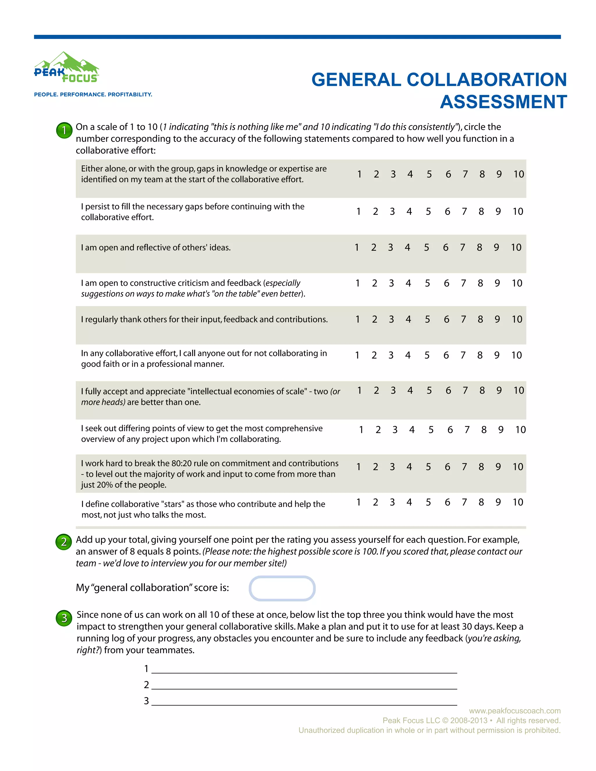 General Collaboration Assessment | PDF