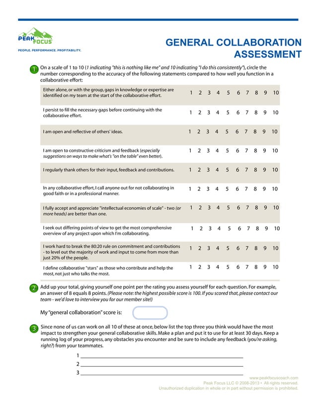 General Collaboration Assessment | PDF | Education