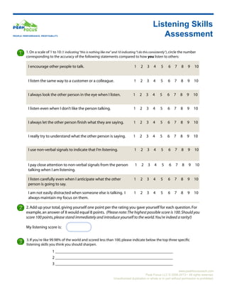 Listening Skills Assessment | PDF