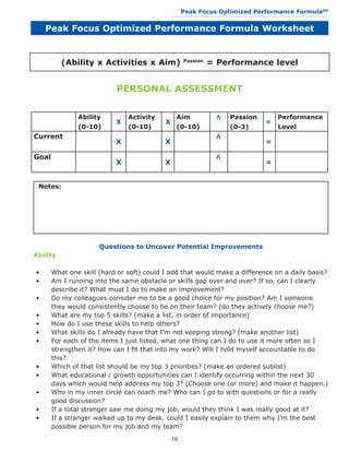 Peak Focus Optimized Performance Formula | PDF