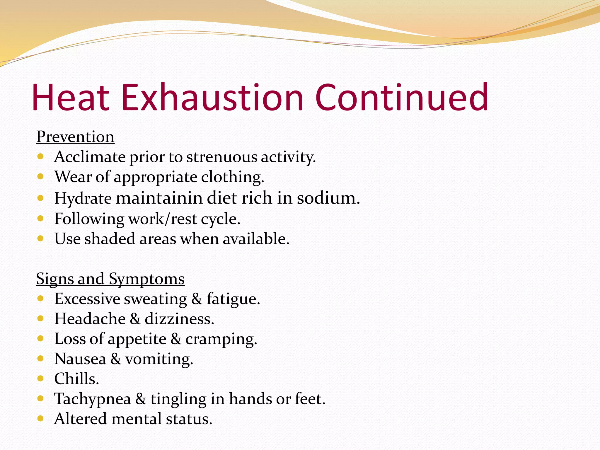 Army Heat Injuries | PPTX