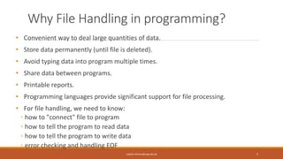 Pf cs102 programming-8 [file handling] (1) | PPTX | Programming Languages | Computing