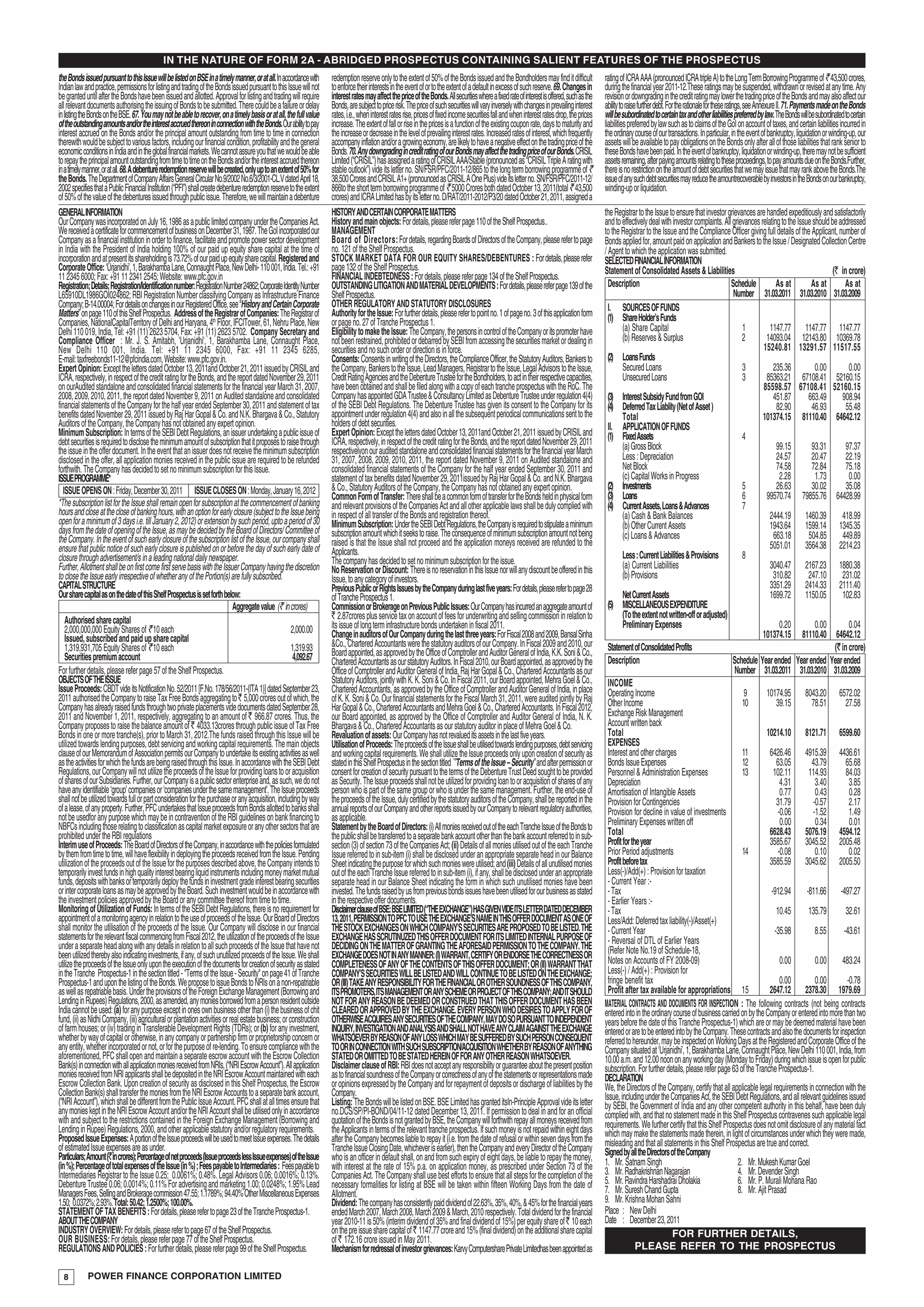 Pfc tax free bonds application form | PDF