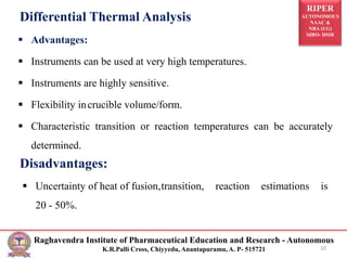 Differential Thermal analysis and Differential Scanning calorimetry. | PPTX