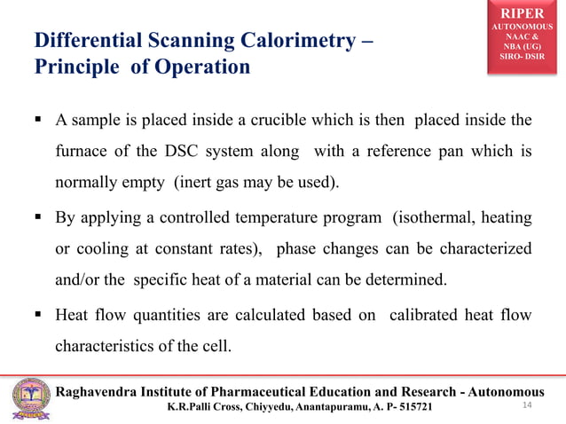Differential Thermal analysis and Differential Scanning calorimetry. | PPTX | Chemistry | Science
