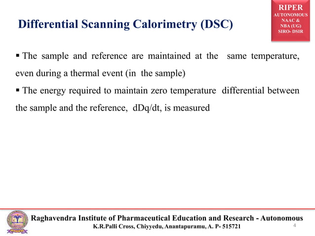 Differential Thermal analysis and Differential Scanning calorimetry ...