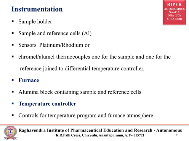 Differential Thermal analysis and Differential Scanning calorimetry ...