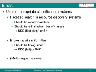 Automatic creation of mappings between classification systems for bibliographic data | PPT