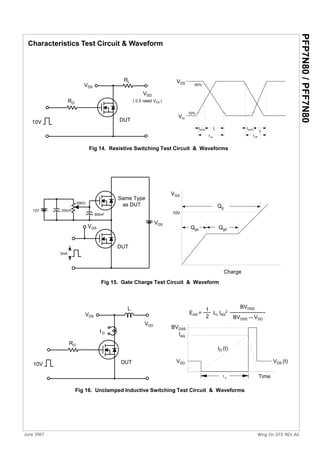 Original N-Channel Mosfet PFF7N80 800V 7A TO-220F New WING ON GROUP | PDF