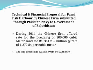 Pasni Fish Harbour PPT Rehabilitation and Authority | PPTX