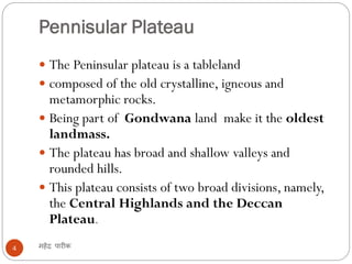 Physical Features of India 3 plateau | PDF | Geography | Science