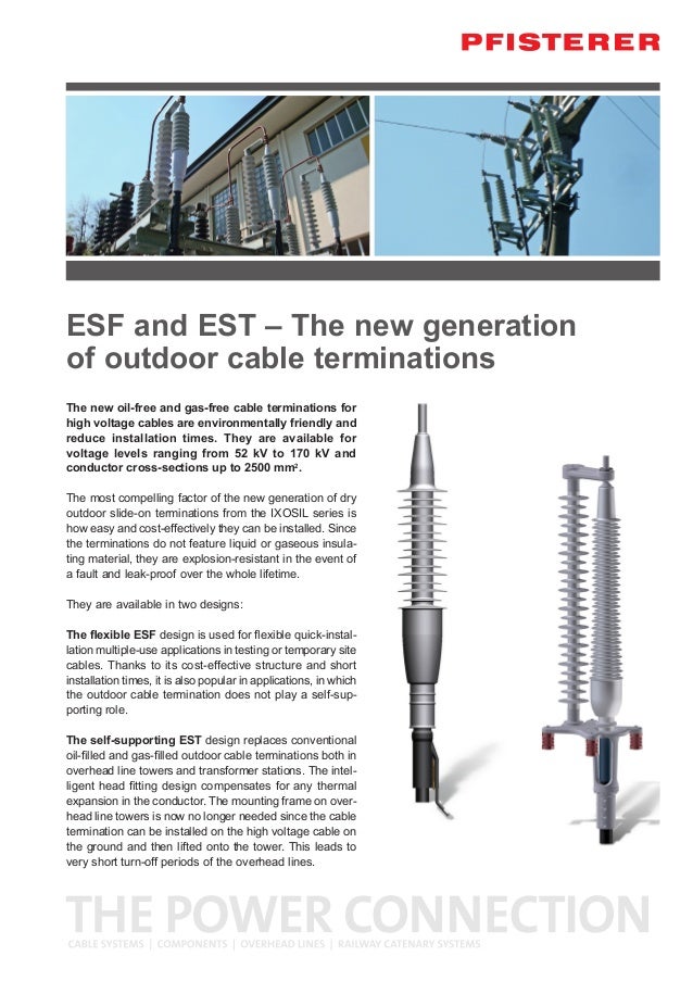 Pfisterer ESF & Pfisterer EST - High Voltage Dry Outdoor Cable Termin…
