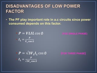 Power factor improvement | PPTX | Home Utilities | Personal Finance