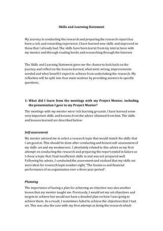 Pfizer skills and learning statement december 2014 | DOCX