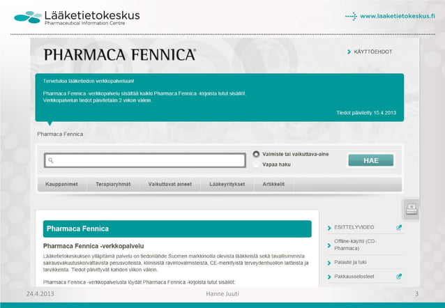 Pharmaca Fennica® Lääketunnistus | PPT
