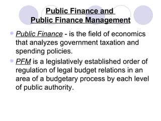 Public Finance Management | PPT